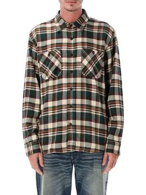 Filson Long-sleeve Check Flannel Shirt With Buttoned Patch Pockets - Green