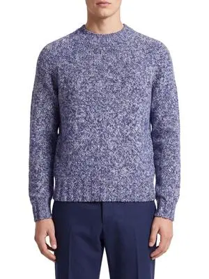 BALLANTYNE Abstract-pattern Wool And Alpaca-blend Crewneck Sweater Blue