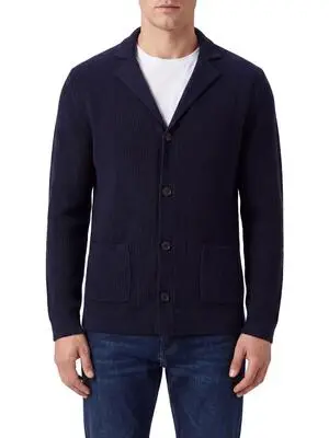 BALLANTYNE Pure Wool Blazer Cardigan With Lapels And Patch Pockets - Blue