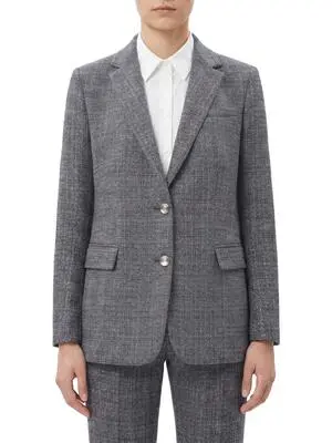Fabiana Filippi Single-breasted Blazer In Virgin Wool With Flap Pockets - Blue