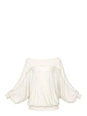 YOGI8APPAREL Oversized Off The Shoulder Top - White