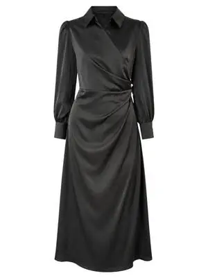 JOHN ABGIN Satin Pearl Detail Maxi Dress