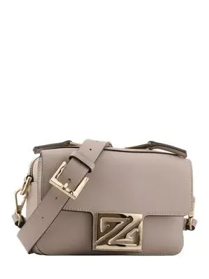 ZIPPERLY Picco Bag Italian Genuine Leather Crossbody Bag Made In Italy Neutrals - Black