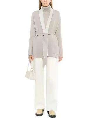 N.peal Milano Belted Cardigan - Grey