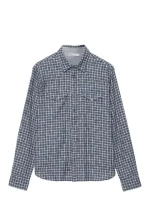 ALLSAINTS Organic Cotton Check Court Shirt - Blue