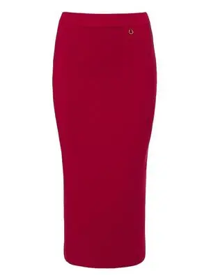 Moncler Wool And Cashmere-blend Midi Skirt - Red