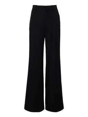 Chloé Virgin Wool Wide-leg Pants - Black