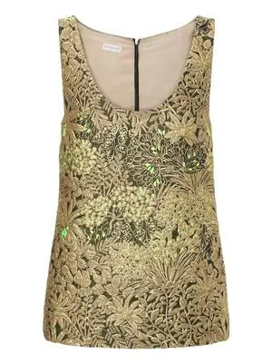 Dries Van Noten Floral Jacquard Top - Gold