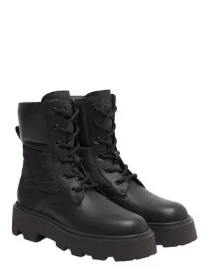 Moncler Aurea Leather Lace-up Boots - Brown