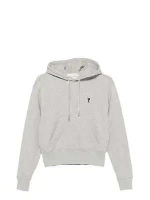 AMI Paris De Coeur Cotton Hoodie - Grey