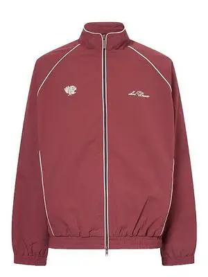 LES DEUX Crinkled Seersucker Woven Truck Jacket - Red