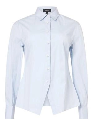 Theory Tailored-fit Cotton-blend Shirt - Cool Fog