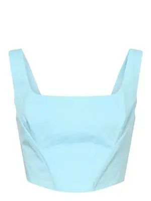 Simkhai Clio Cropped Cotton-blend Top - Pool