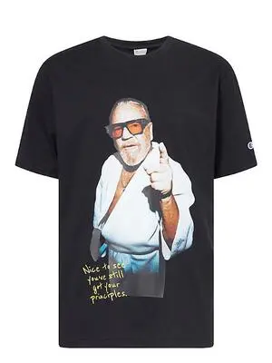 CHAMPION X THE GENTLEMAN Champion X The Gentlemen Walks Away Graphic Cotton-jersey T-shirt - Black