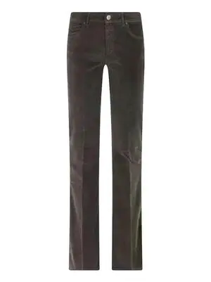 CIGALA'S Pressed-crease Velvet Trousers - Brown