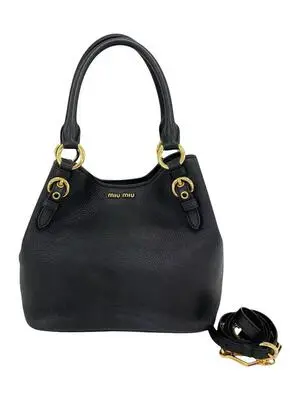 Miu Miu 2010-2026 Leather Satchel - Black