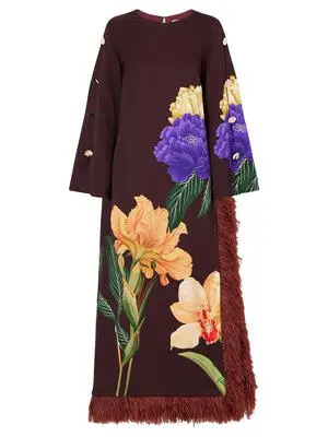 Borgo De Nor Brunetta Floral-print Cotton-blend Jacquard Maxi Dress - Multi