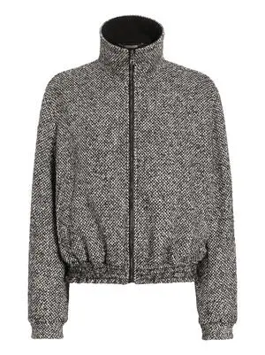 Dolce & Gabbana Birdseye Wool Blend Jacket Coats And Jackets - Multicolor