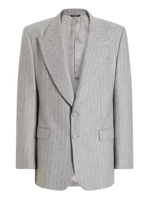 Dolce & Gabbana Martini Single-breasted Jacket In Pinstripe Flannel Suits And Blazers - Multicolor