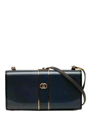 Gucci 2000-2015 Patent Interlocking G Clasp Crossbody Shoulder Bag - Blue