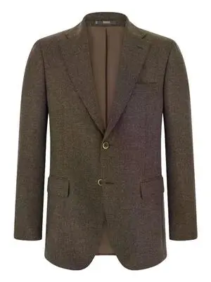 Boggi Milano Blazer Micro Patterned Wool Cashmere - Brown