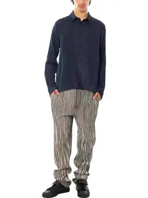 Transit Embossed Striped Shirt - Blue