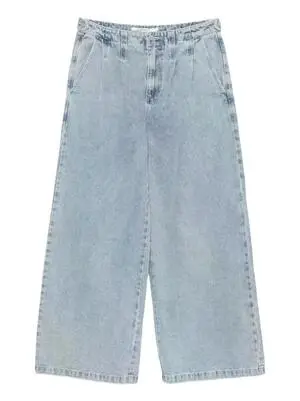 HOMAGE Pleated Wide-leg Jeans - Blue