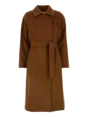 Max Mara Manuela Belted Camel Hair Coat Brown
