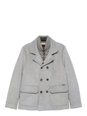 MOORER Double-breasted Notched-lapel Jacket - Grey