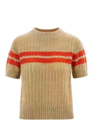 Patrizia Pepe Stripe-detail Cable-knit Sweater - Neutrals