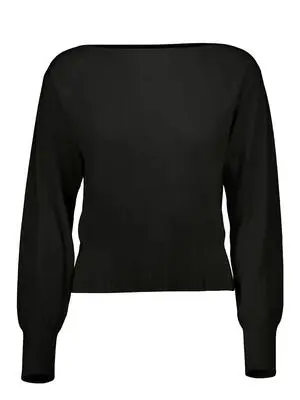 ALLUDE Boat-neck Jumper Black