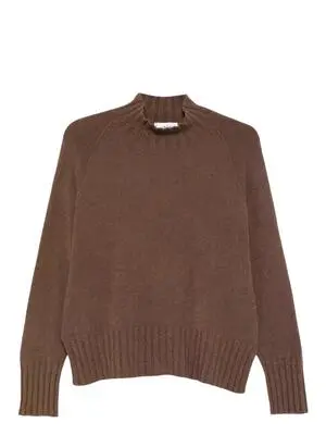 VELA SHOP Ribbed-knit High-neck Sweater - Brown