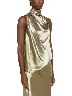 Erika Cavallini Draped High-neck Top - Neutrals