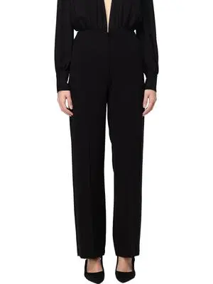 HANITA High-waisted Wide-leg Crêpe Palazzo Trousers Black