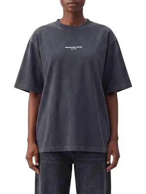 Alexander Wang Relaxed Fit Cotton T-shirt With Contrast Logo - Black