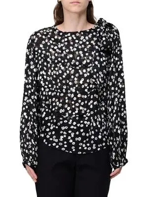 Isabel Marant Étoile Firma Floral Print Silk Blend Blouse With Long Sleeves Multicolor