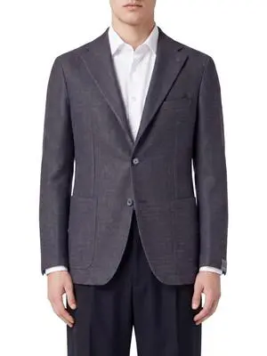 Tagliatore Single-breasted Blazer In Virgin Wool And Silk With Peak Lapels - Brown