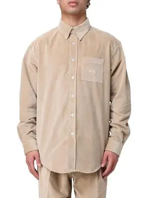 Drole De Monsieur Graphic Print Corduroy Shirt - Beige