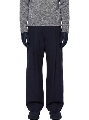 Giorgio Armani Pleated Wide-leg Trousers In Virgin Wool Flannel - Grey