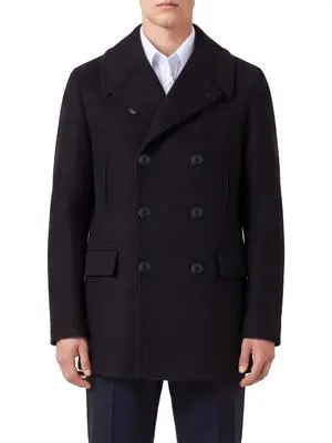 Tagliatore Double-breasted Knee-length Wool Coat With Cuff Straps - Black