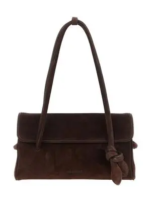 Jacquemus Le Turismo Suede Calfskin Shoulder Bag With Logo - Brown