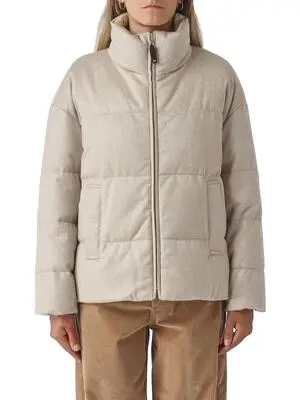 Max Mara Divina Reversible Cashmere Puffer Jacket With High Neck - Mastic