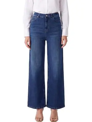 TWINSET High-waisted Palazzo Wide Leg Denim Jeans - Blue