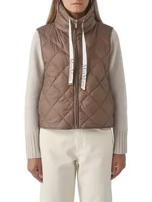 Max Mara Tregic High-neck Quilted Nylon Padded Gilet - Camel