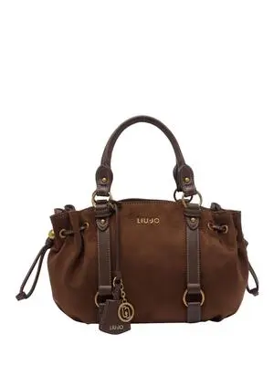 Liu Jo Gerona Handbag In Suede-effect Synthetic Leather With Charm - Brown