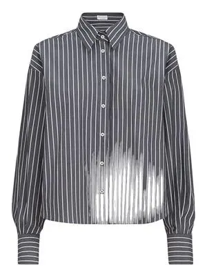 BRUNELLO CUCINELLI Cotton Poplin Stripe Shirt