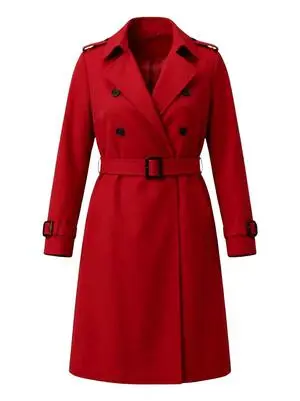 SYLVIA PIECHULLA Water Repellent Trench Coat |oversized Relaxed Longline Fit - Red