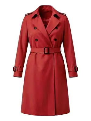 SYLVIA PIECHULLA Water Repellent Trench Coat |oversized Relaxed Longline Fit - Red