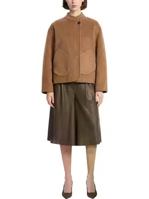 Soeur Windsor High-neck Coat - Brown