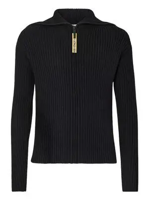 Fendi Ribbed-knit Zip-up Sweater - Black